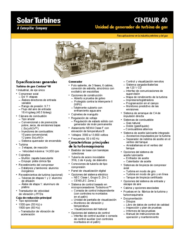Solar Centaur 40 | PDF | Ingeniería mecánica | Física Aplicada e ...