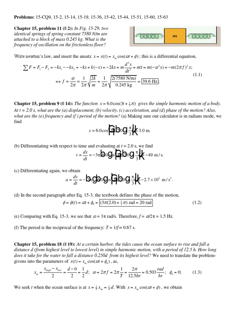 10 - SHM, Springs, Damping | PDF | Pendulum | Mechanics