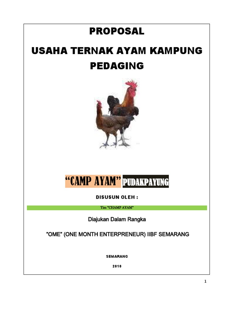 Contoh Proposal Ternak Ayam Pdf - Riset