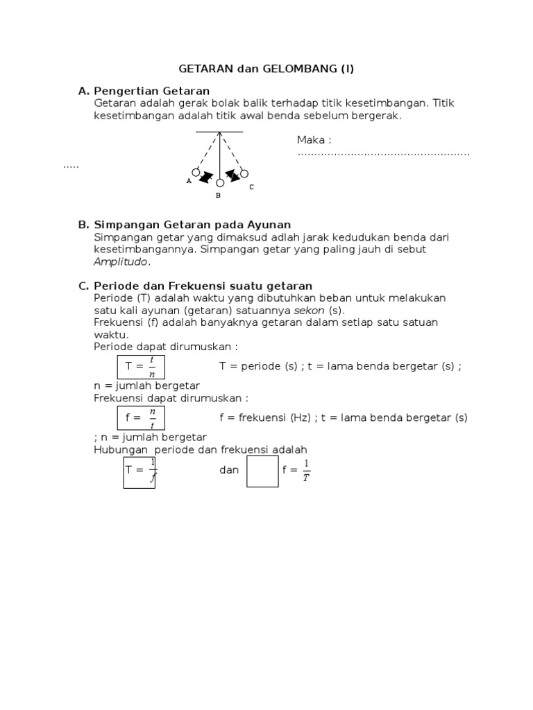 Pengertian dan Rumus Getaran Dasar | PDF