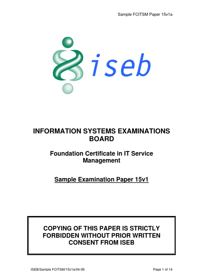 ITIL V3 Sample Paper 2 | PDF | Itil | Service Level Agreement