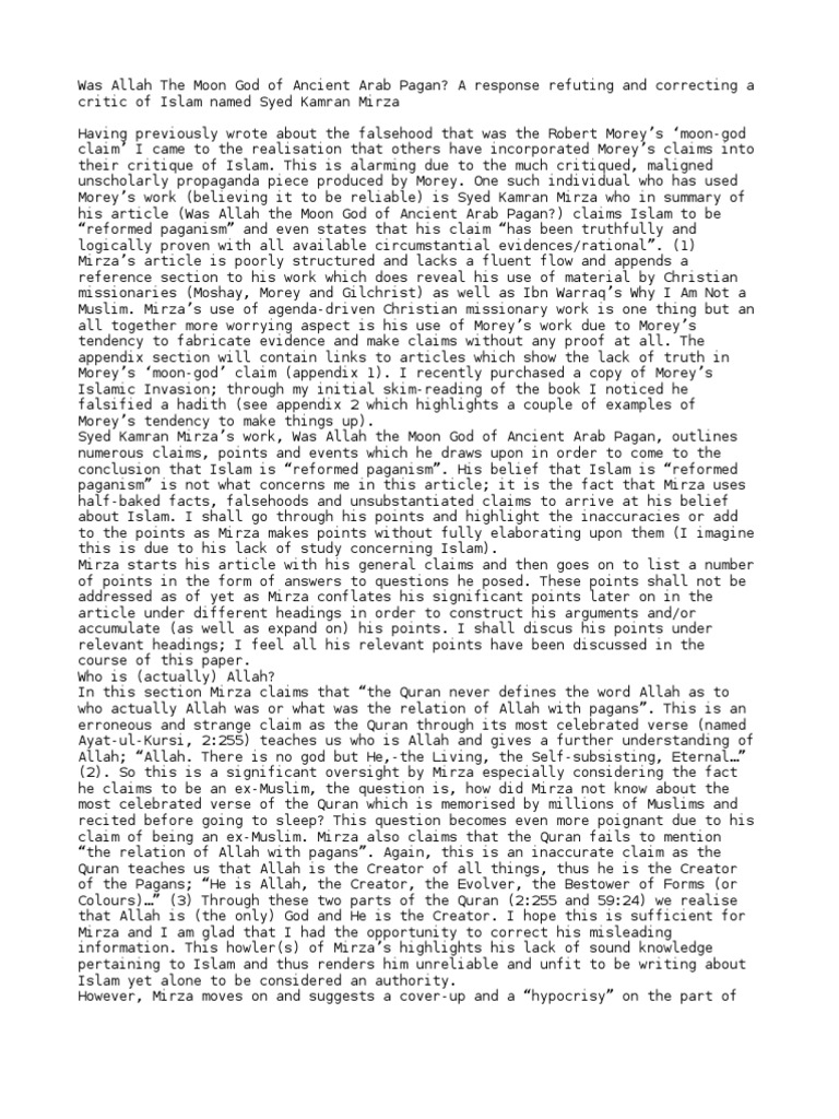 Was Allah The Moon God of Ancient Arab Pagan? A Response Refuting and ...