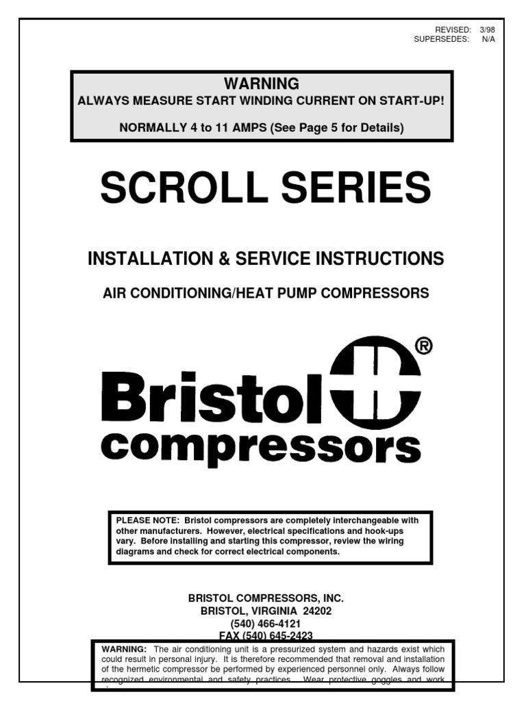 Bristol Scroll | Download Free PDF | Air Conditioning | Gas Compressor