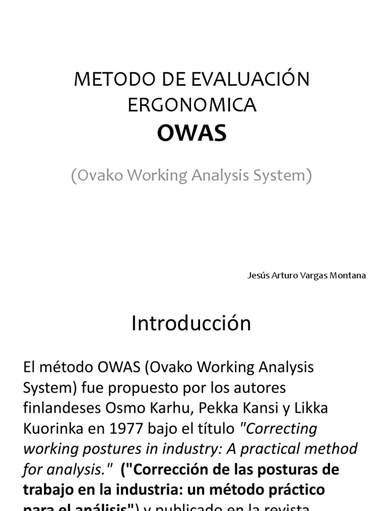 Evaluación Ergonómica con Método OWAS | PDF | Riesgo | Cálculo