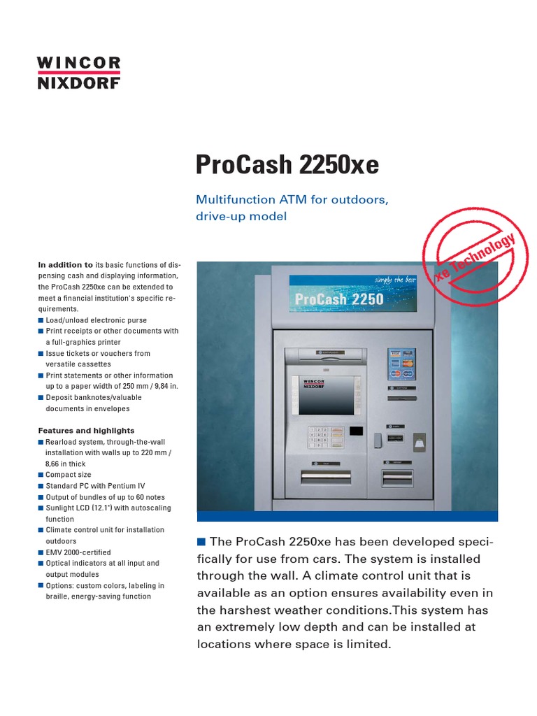 ProCash 2250xe - Eng PDF | PDF | Printer (Computing) | Automated Teller ...