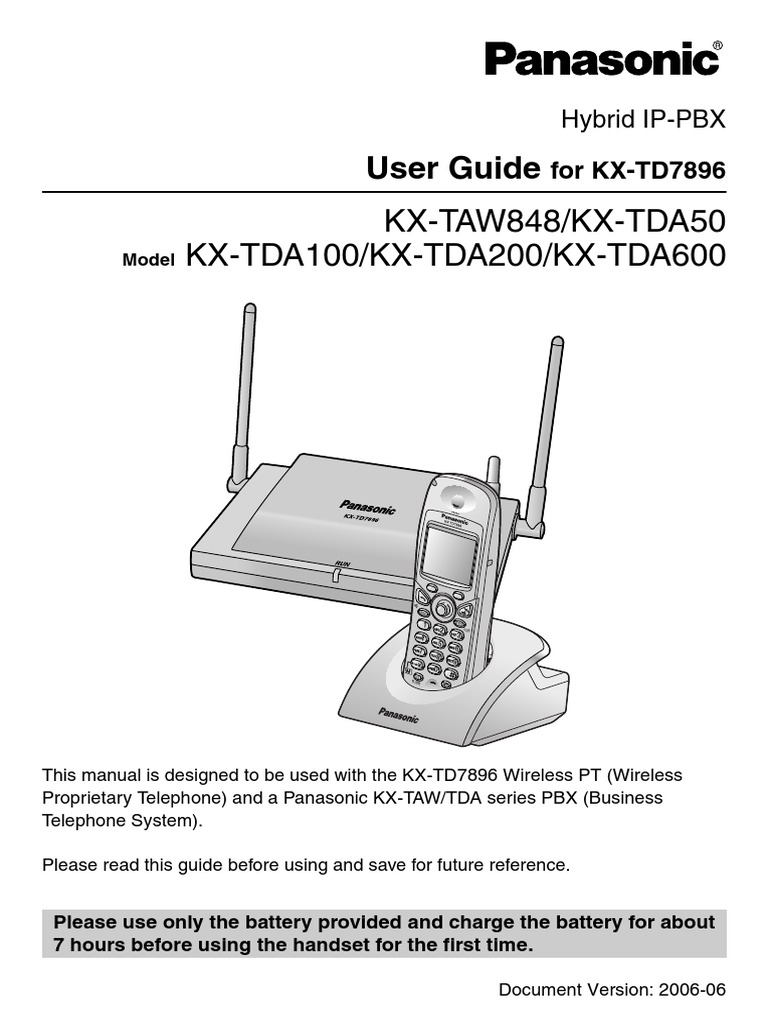 Panasonic TDA 200 Pabx Manual PDF | PDF | Telephone | Battery (Electricity)