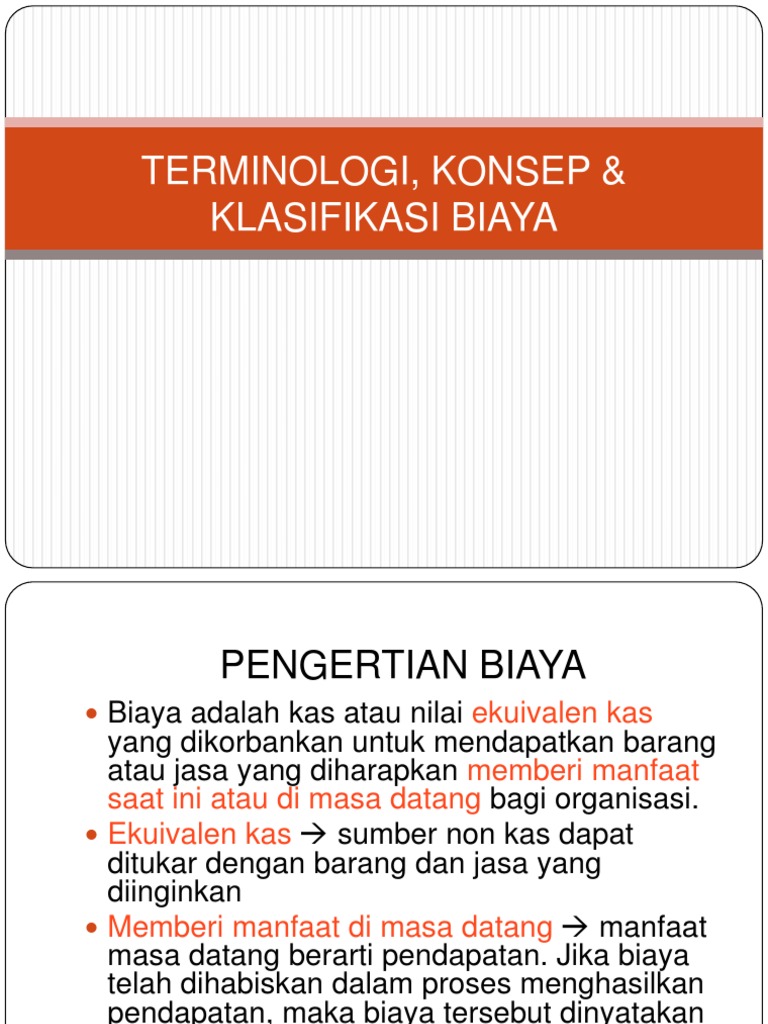 Materi Akuntansi Manajemen - Terminologi, Konsep & Klasifikasi Biaya ...