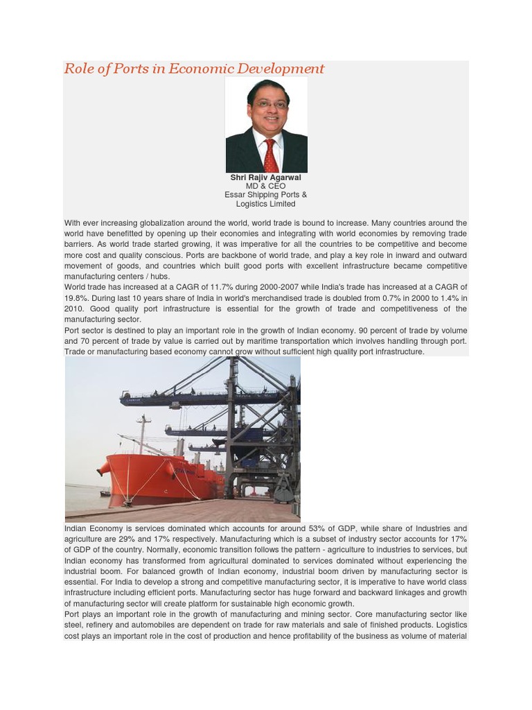 Ports as Catalysts for Economic Growth | PDF | Economy Of India | Port