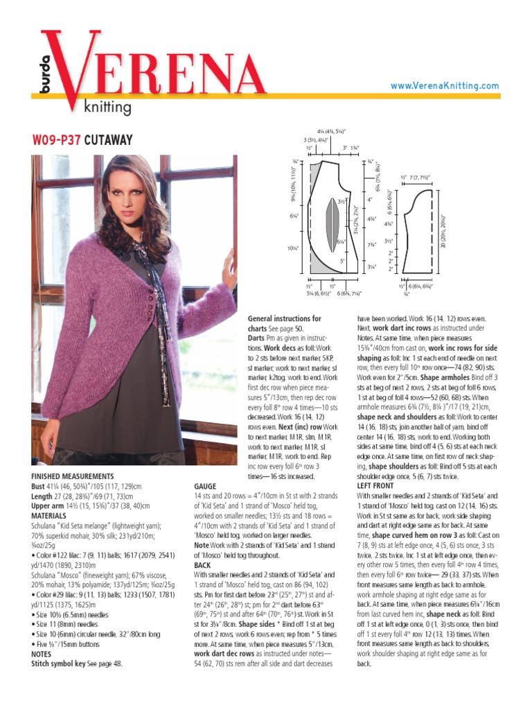Verena Knitting Cutaway Pattern | PDF | Home & Garden