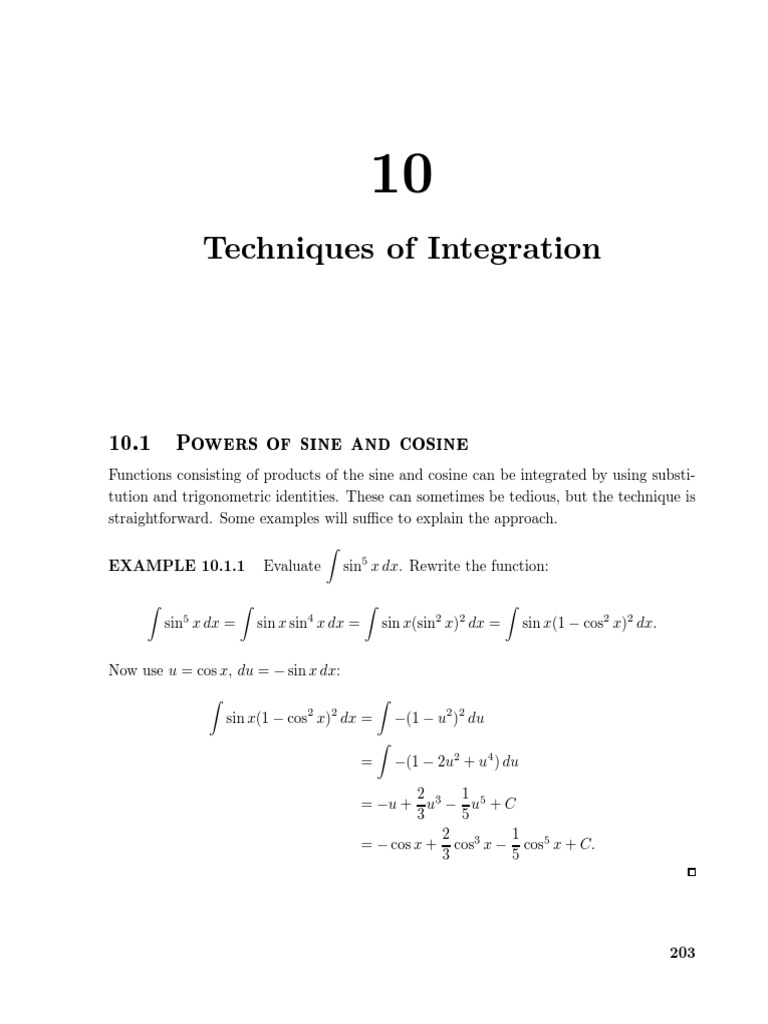Calculus Late 10 Techniques of Integration PDF | PDF
