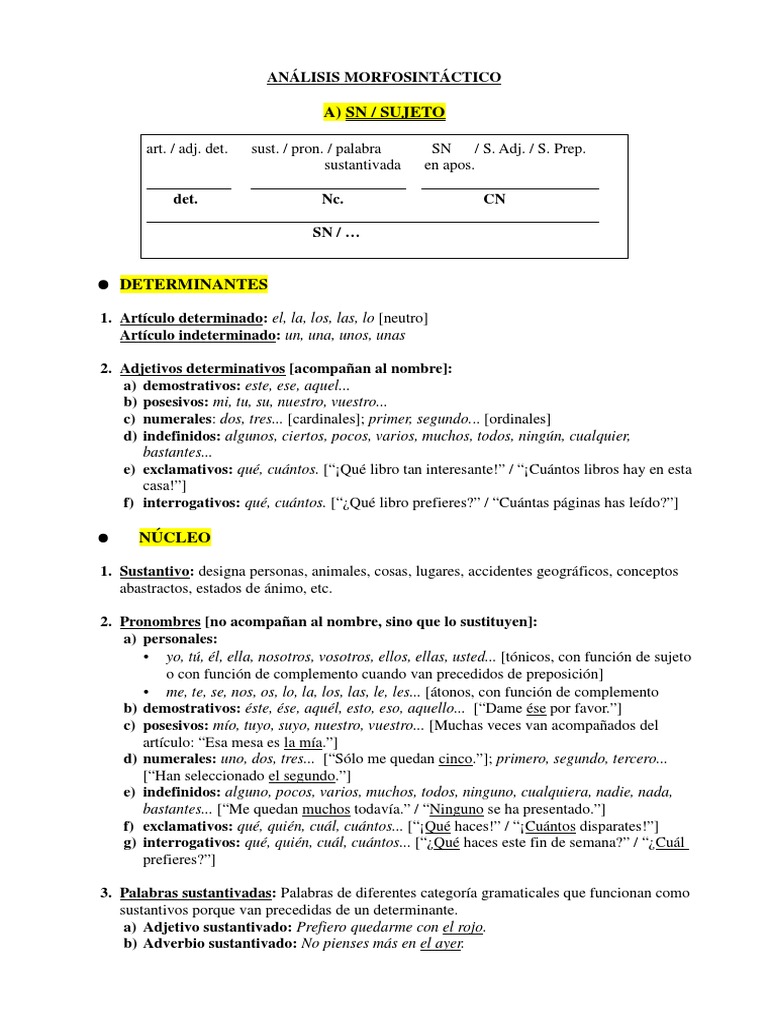 Guía para El Análisis Morfosintáctico PDF | Adverbio | Mecánica del ...