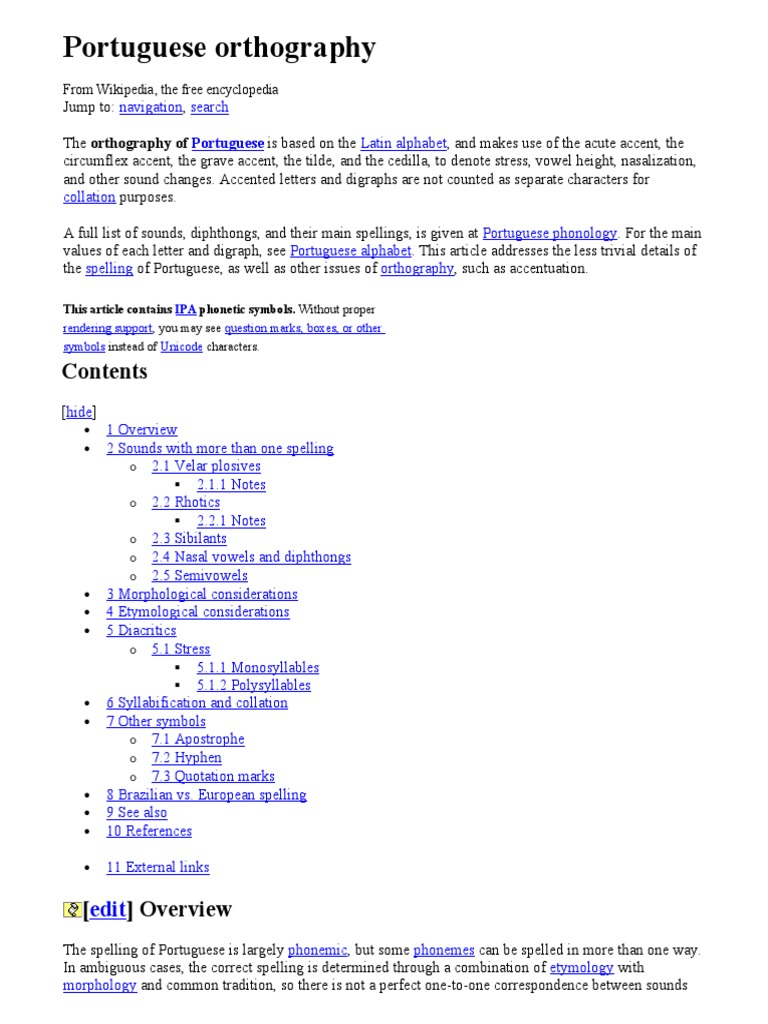 Portuguese Orthography | PDF | Human Voice | Notation