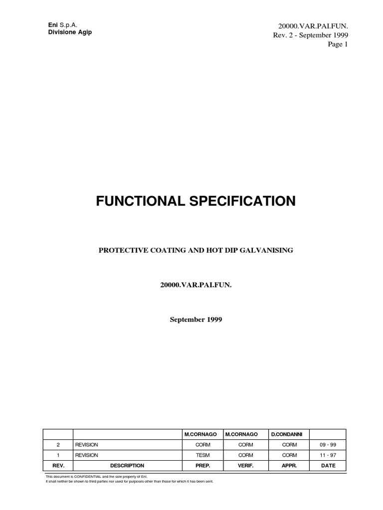 Functional Specification for Coatings | PDF | Paint | Galvanization