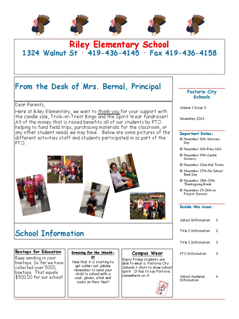 Riley Elementary Fundraiser Updates | PDF | Elementary And Secondary ...