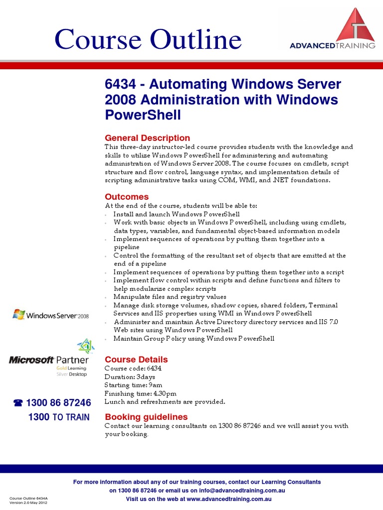 Windows Server 2008 PowerShell | PDF | Active Directory | Windows Registry