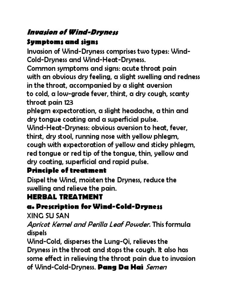 Invasion of Wind | PDF | Cough | Symptoms And Signs