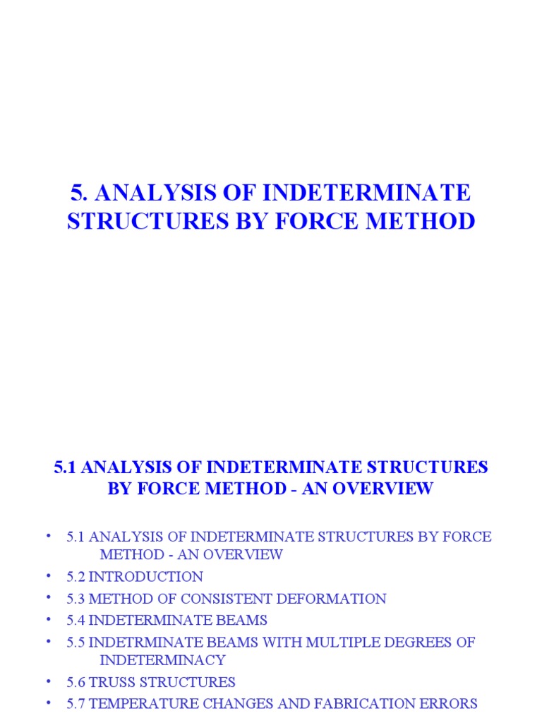 Analysis of Indeterminate Structures by Force Method | PDF | Analysis ...