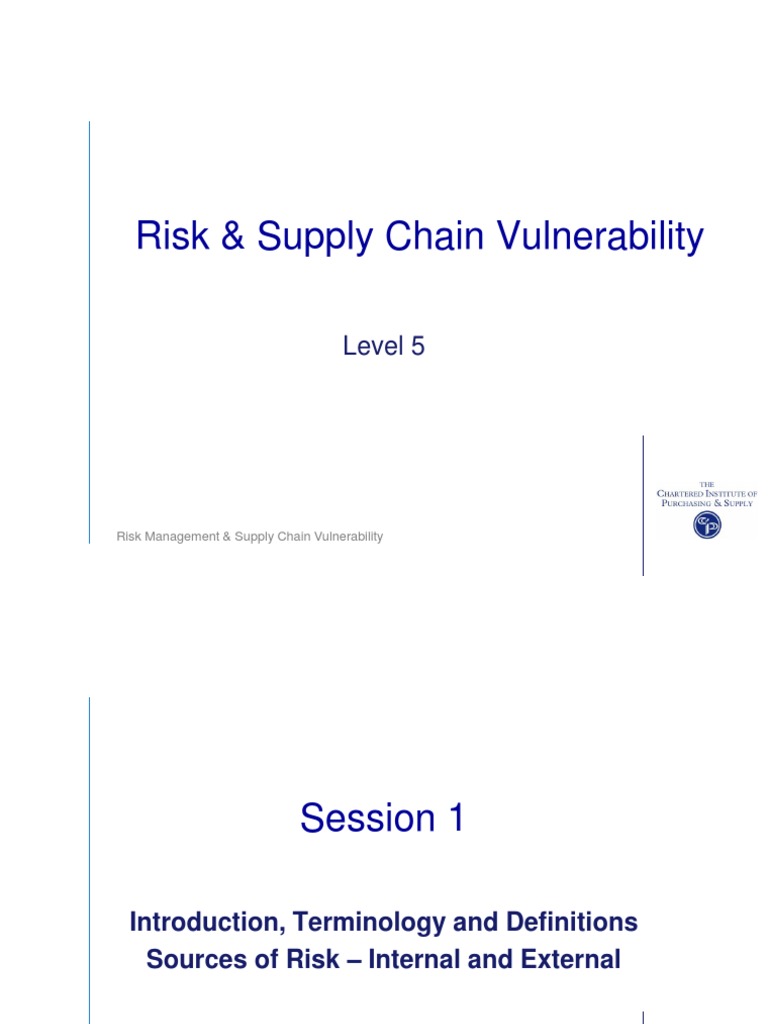 CIPS Level5 2 Risk Management & Supply Chain Vulnerability | PDF | Risk ...