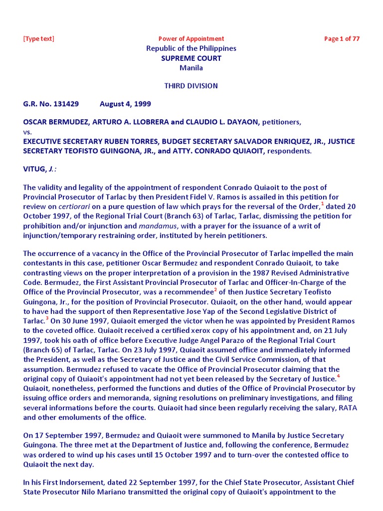 Power of Appointment p1 | PDF | United States Congress | American ...