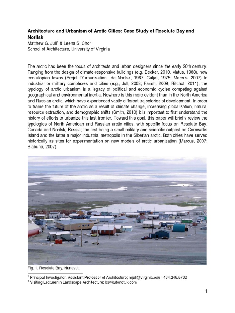 Architecture and Urbanism of Arctic Cities | PDF | Inuit | Arctic