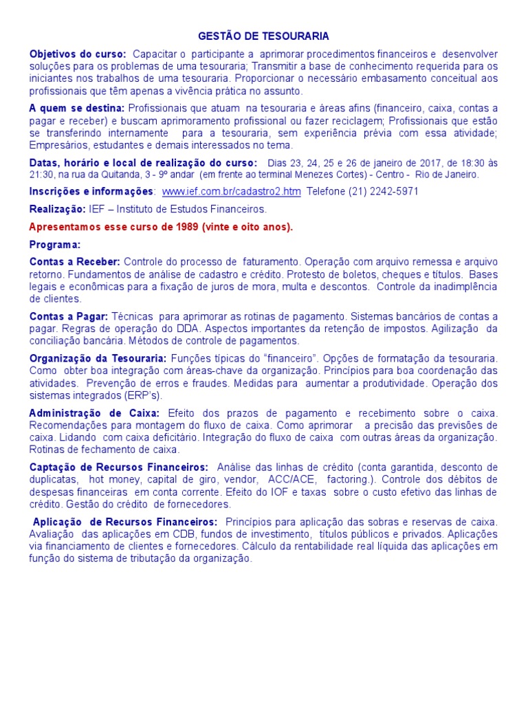 Gestão de Tesouraria | PDF | Economias | Dinheiro