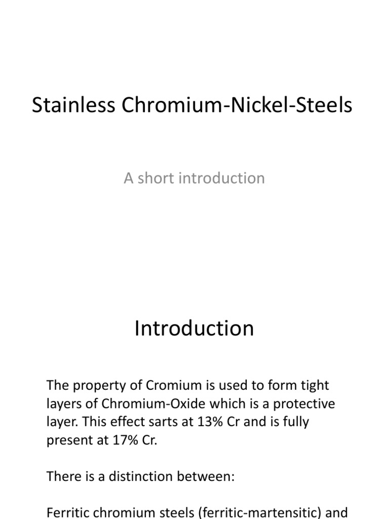 Stainless Chromium-Nickel-Steels | PDF | Stainless Steel | Steel