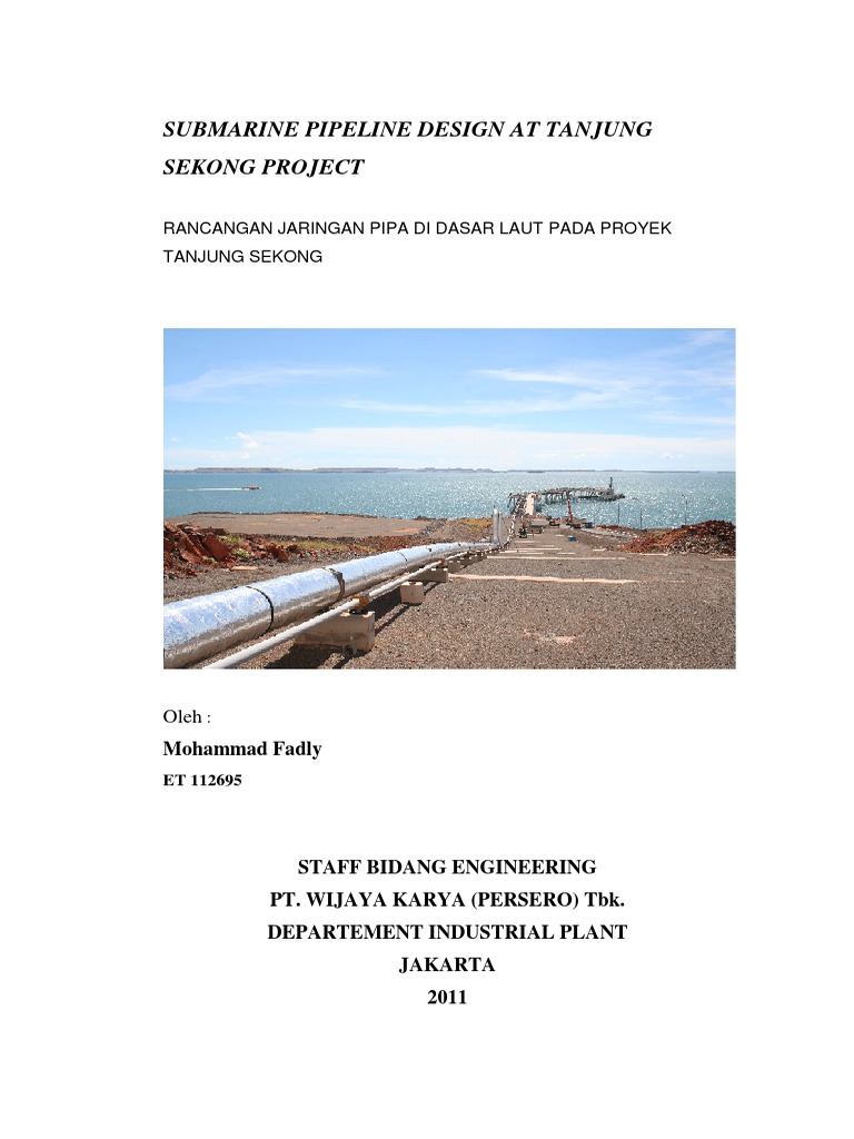 Desain Pipa Bawah Laut Tanjung Sekong | PDF