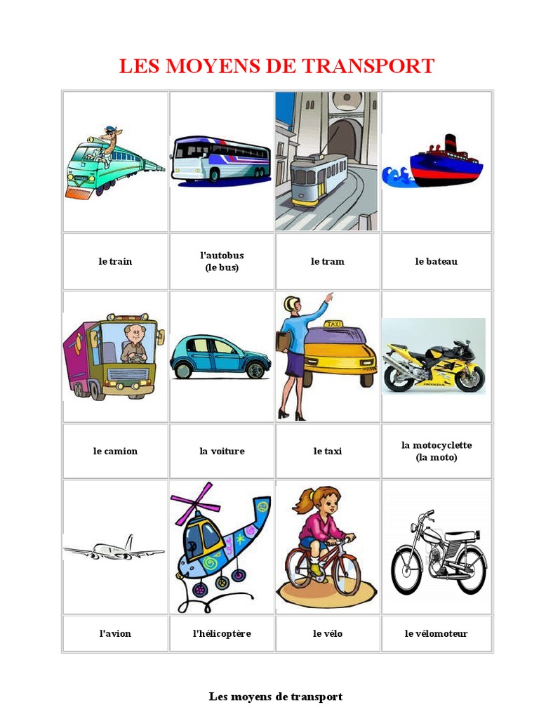 Les Moyens de Transport | PDF | Autobus | Véhicules terrestres