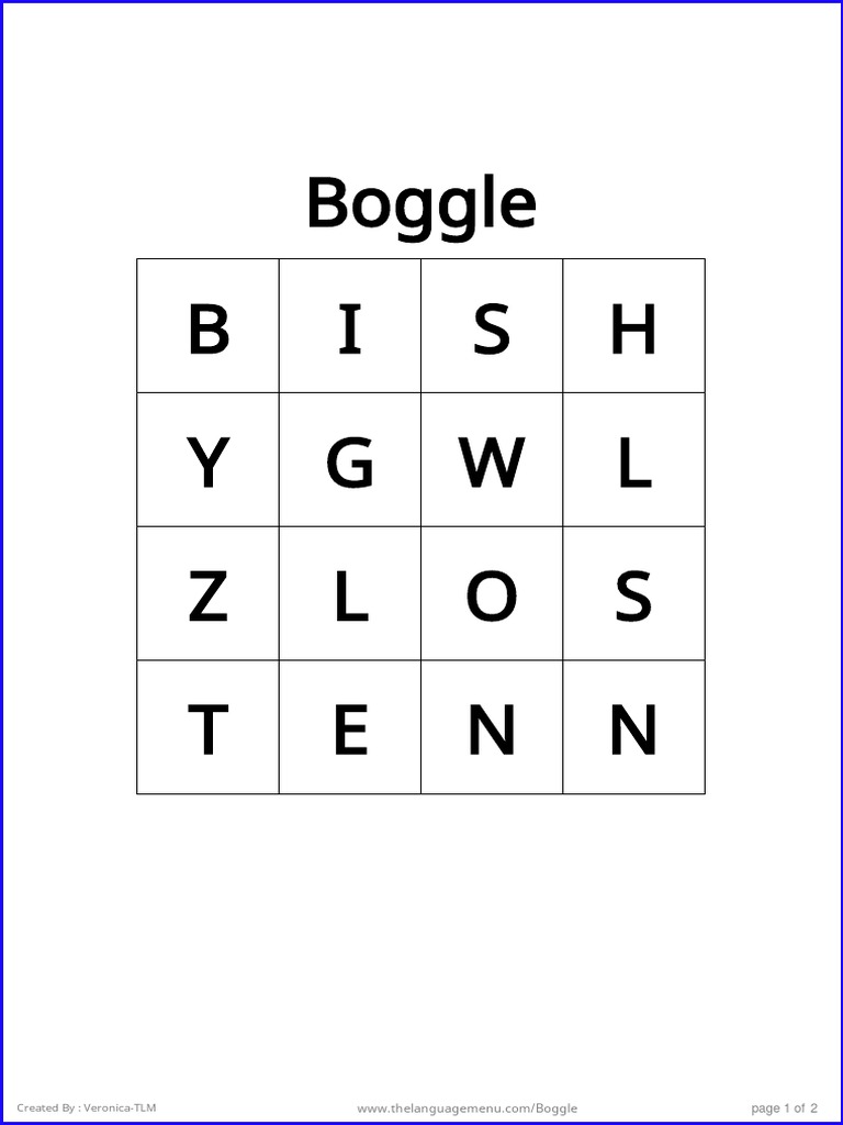 Boggle Example Package 1 | PDF