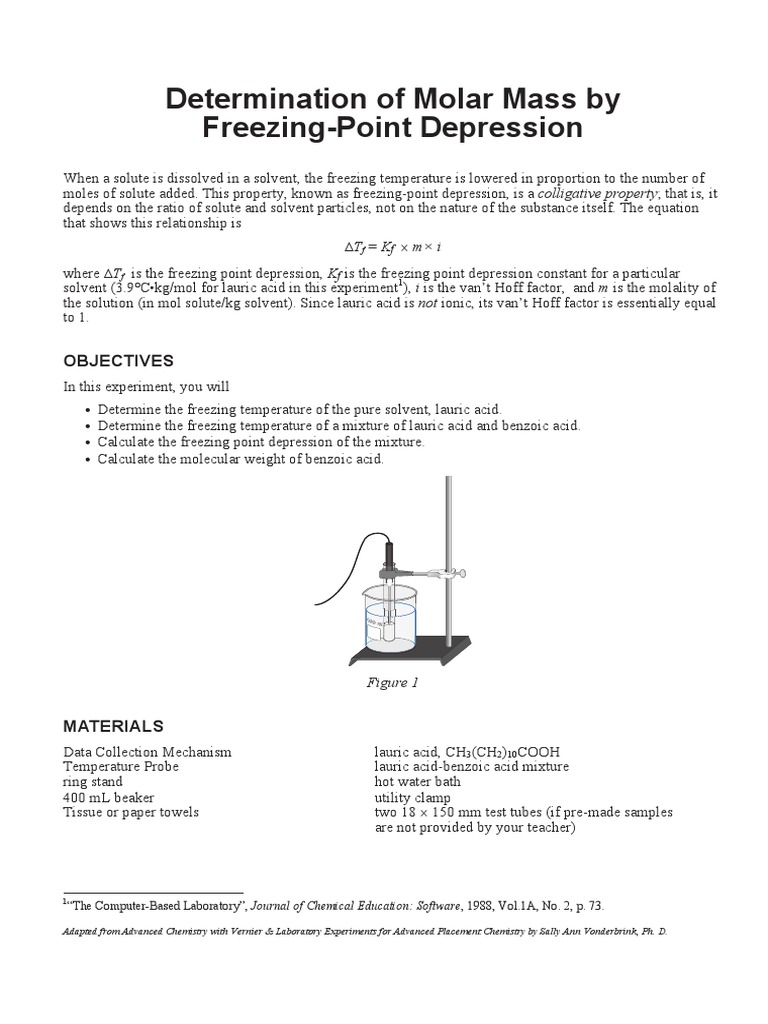 Determination of Molar Mass 1 | PDF | Mole (Unit) | Solution
