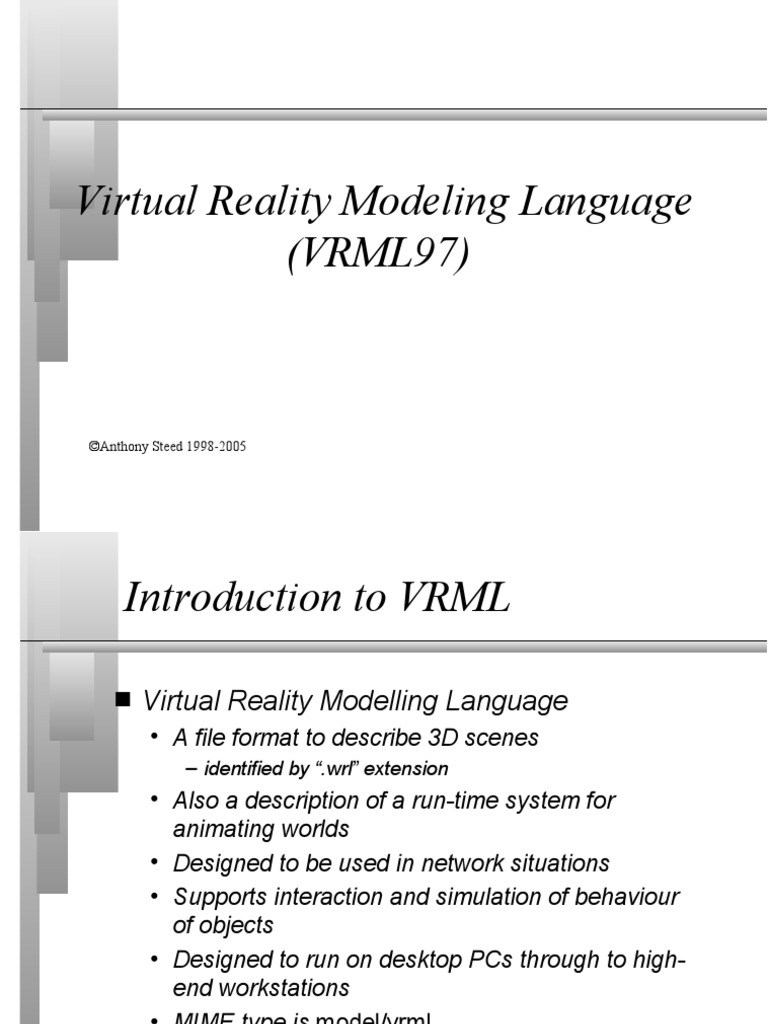 Virtual Reality Modeling Language (VRML97) | PDF | Vertex (Geometry ...