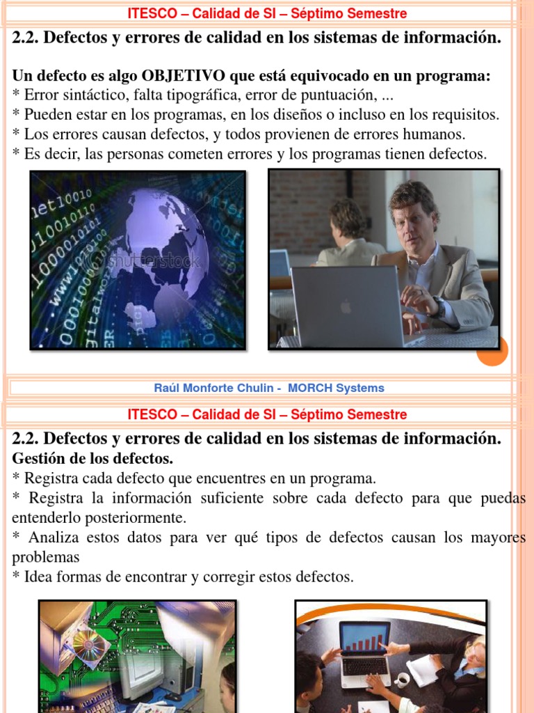2.2. Defectos y Errores de Calidad en Los Sistemas de Información ...