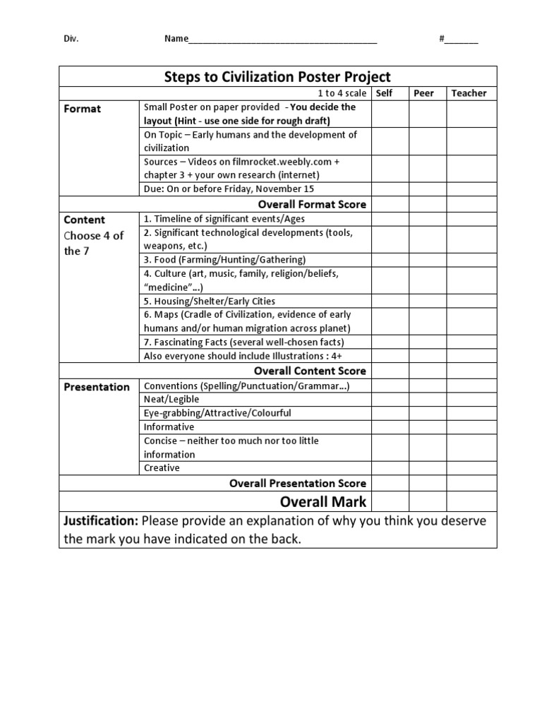 Steps To Civilization Poster Project | PDF