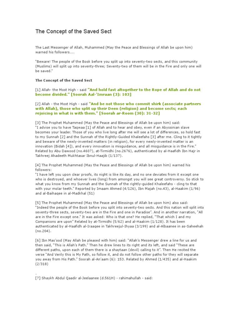 Saved Sect Concept in Islam | PDF | Business