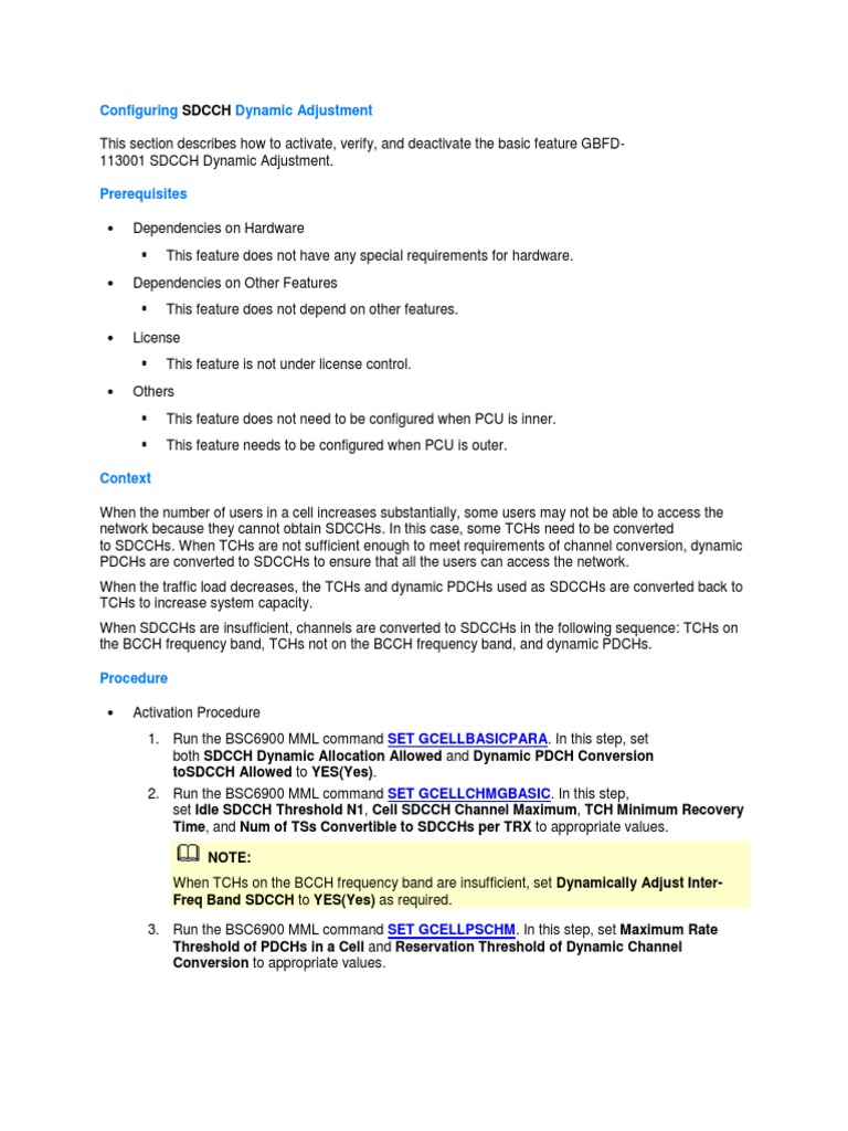 Configuring SDCCH Dynamic Adjustment | PDF | Telecommunications | Computing
