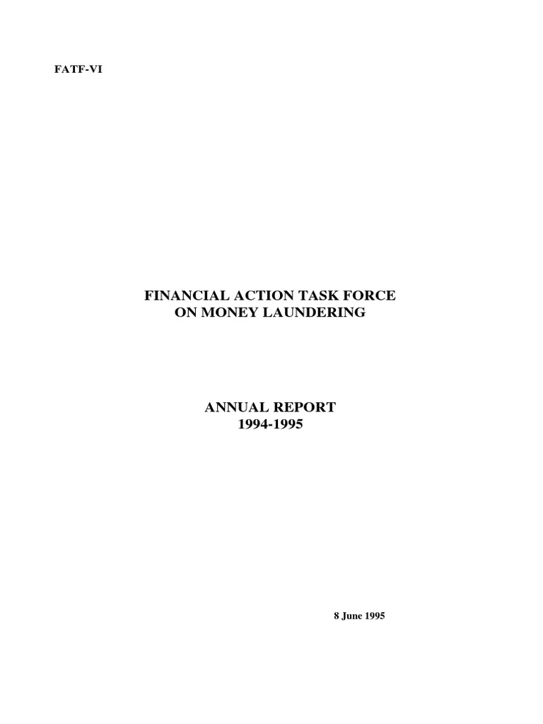 FATF GAFI. Annual Report 1994 - 1995. | PDF | Financial Action Task ...