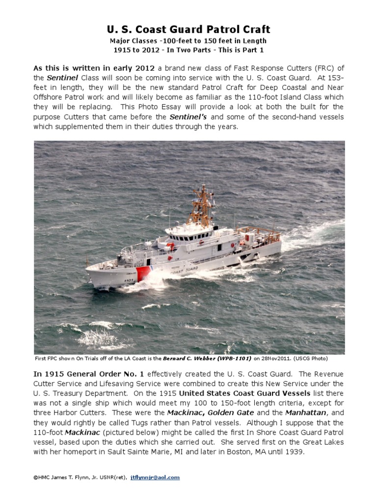 Coast Guard Patrol Vessels | PDF | United States Coast Guard | United ...