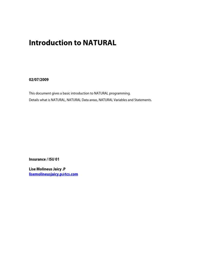 Introduction To NATURAL PDF | PDF | Subroutine | Parameter (Computer Programming)