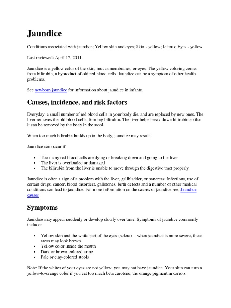 Jaundice.docx | Liver | Medical Specialties