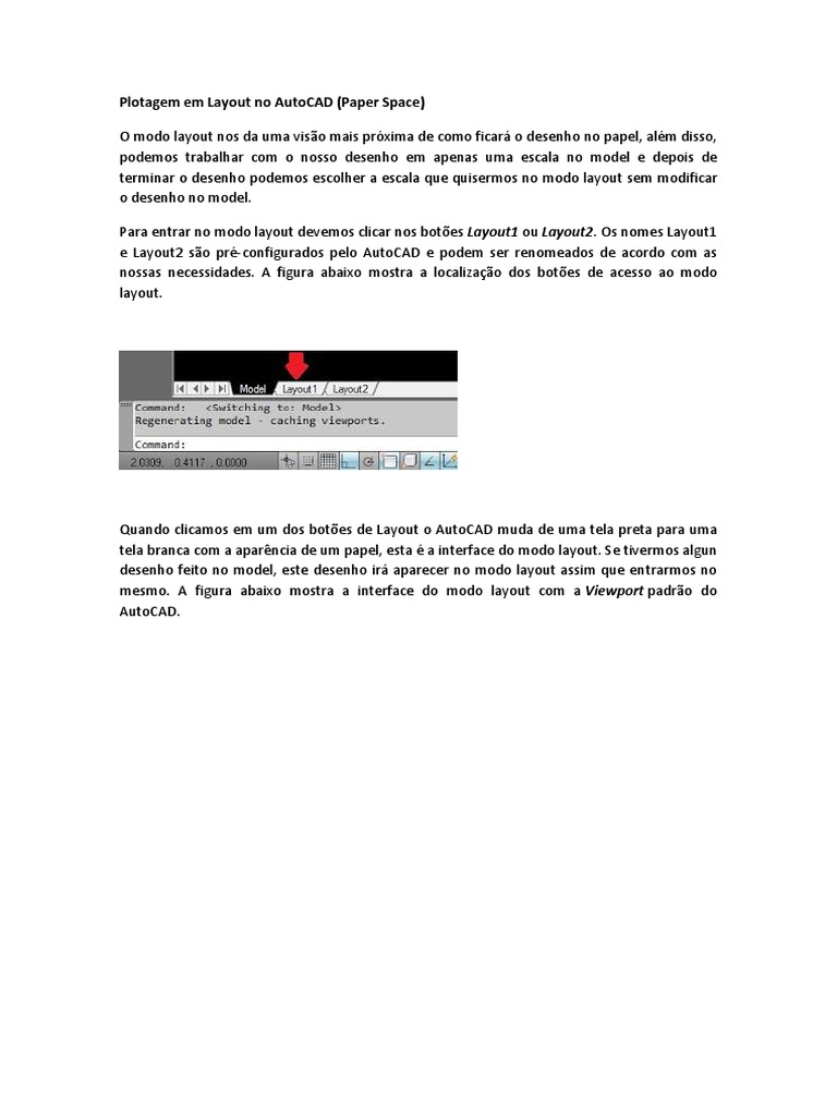 Plotagem em Layout No AutoCAD | PDF | Janela (informática) | Desenho