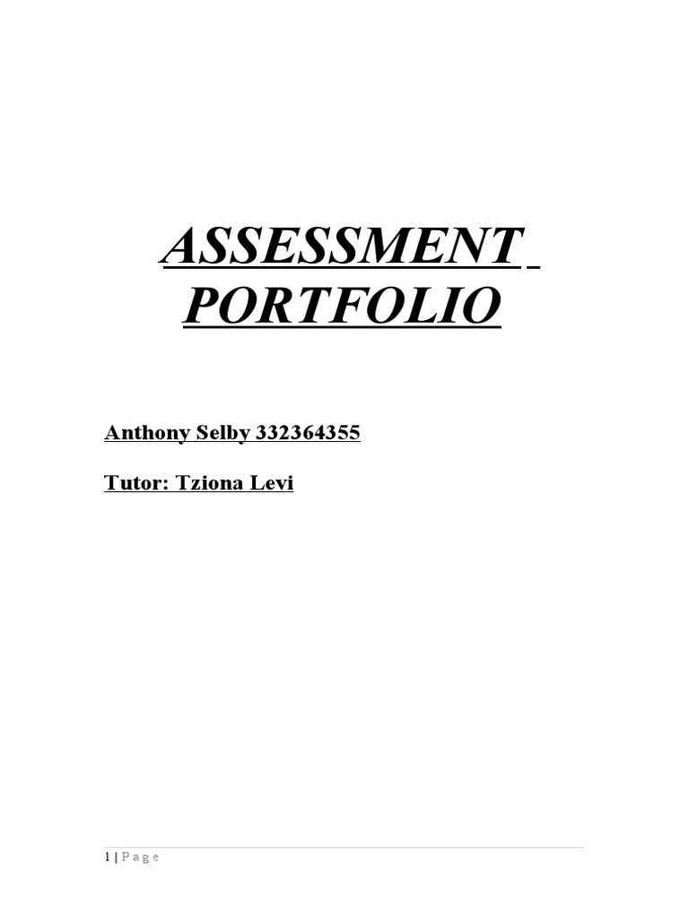 Assessment Portfolio Final Graded | PDF | Business
