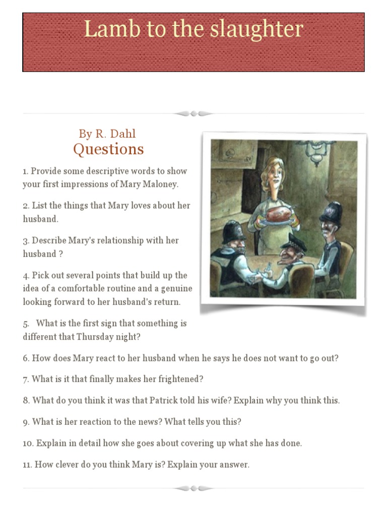 Mary Maloney in "Lamb to the Slaughter" | PDF | Mystery, Thriller ...