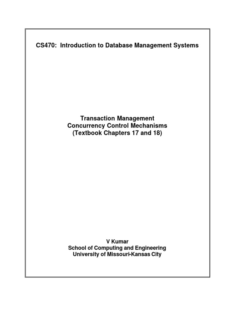 CS470: Introduction To Database Management Systems | PDF