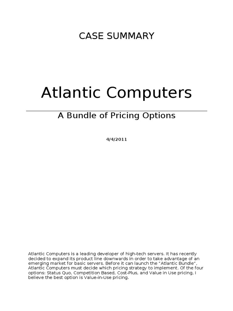 Atlantic Computer Case | PDF | Marketing | Market (Economics)