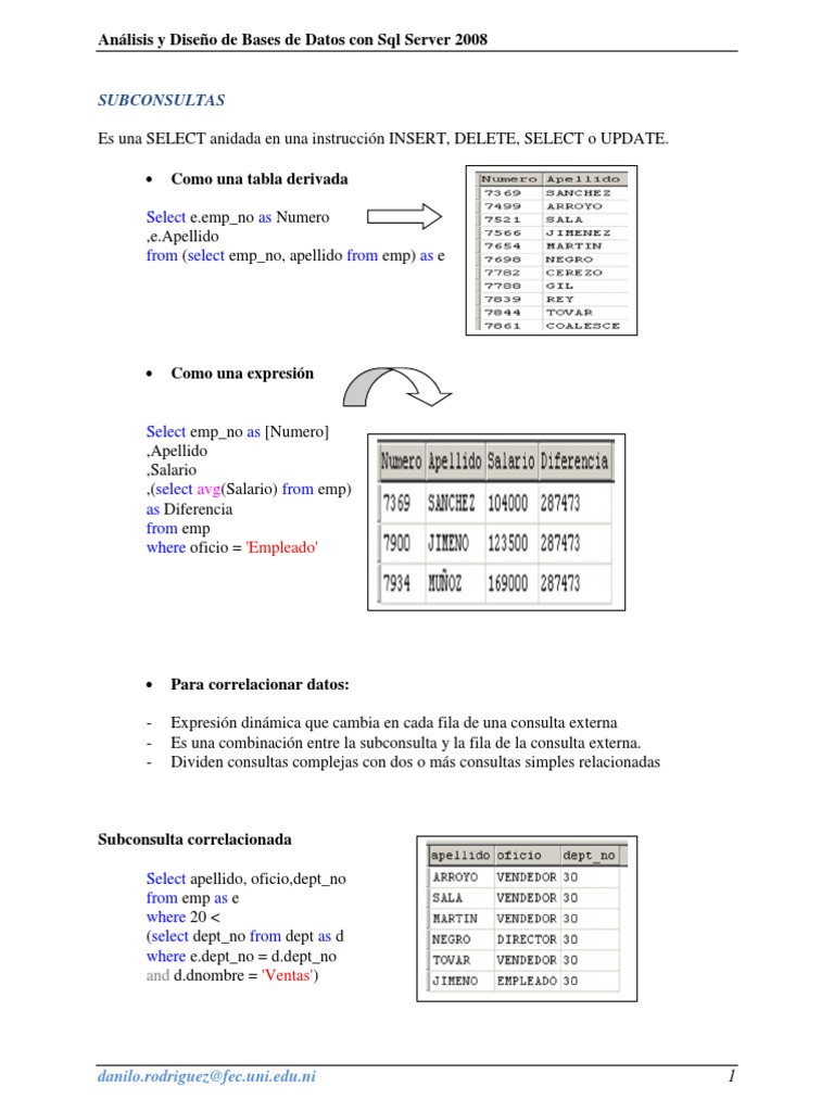 Guía #3 - SubConsultas | PDF | Servidor SQL de Microsoft | Software de ...