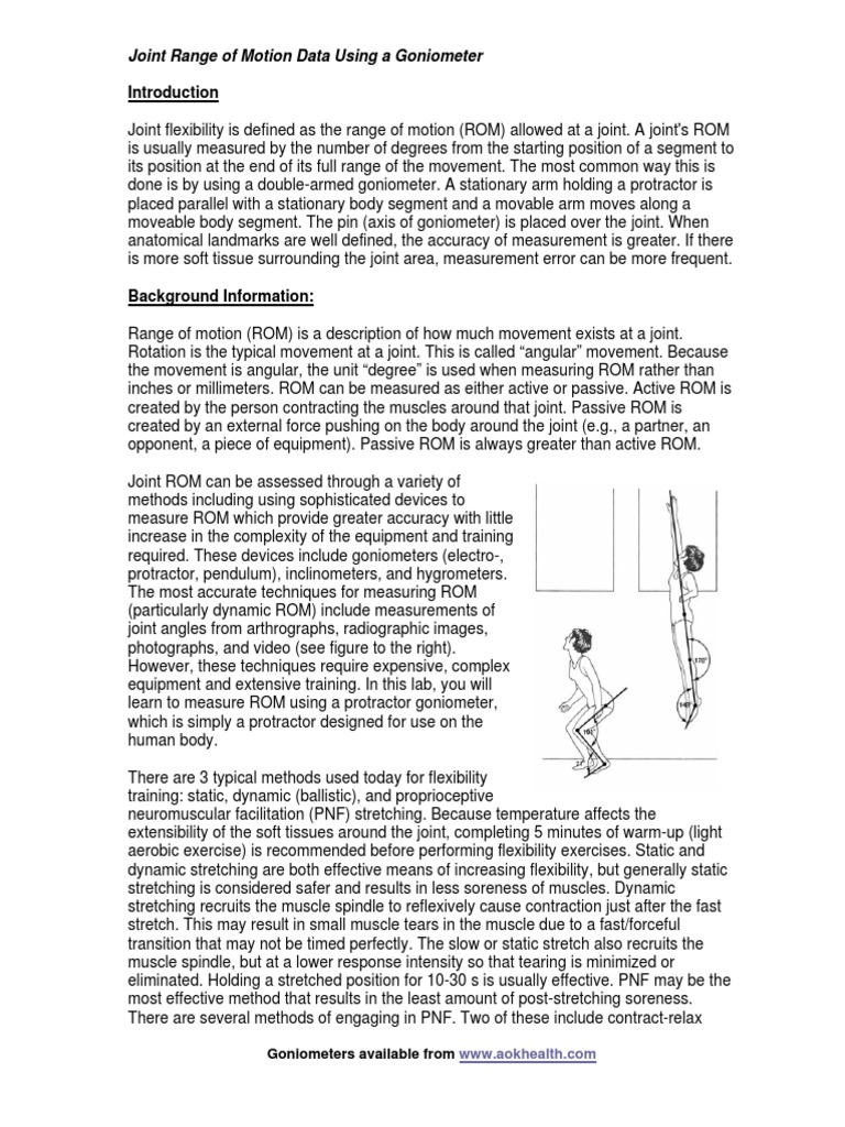 Using A Goniometer Effectively PDF | PDF | Anatomical Terms Of Motion ...