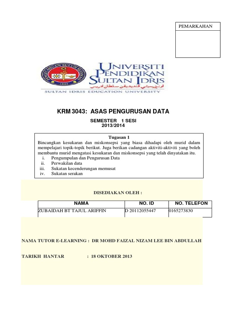 Contoh Tugasan 1 | PDF