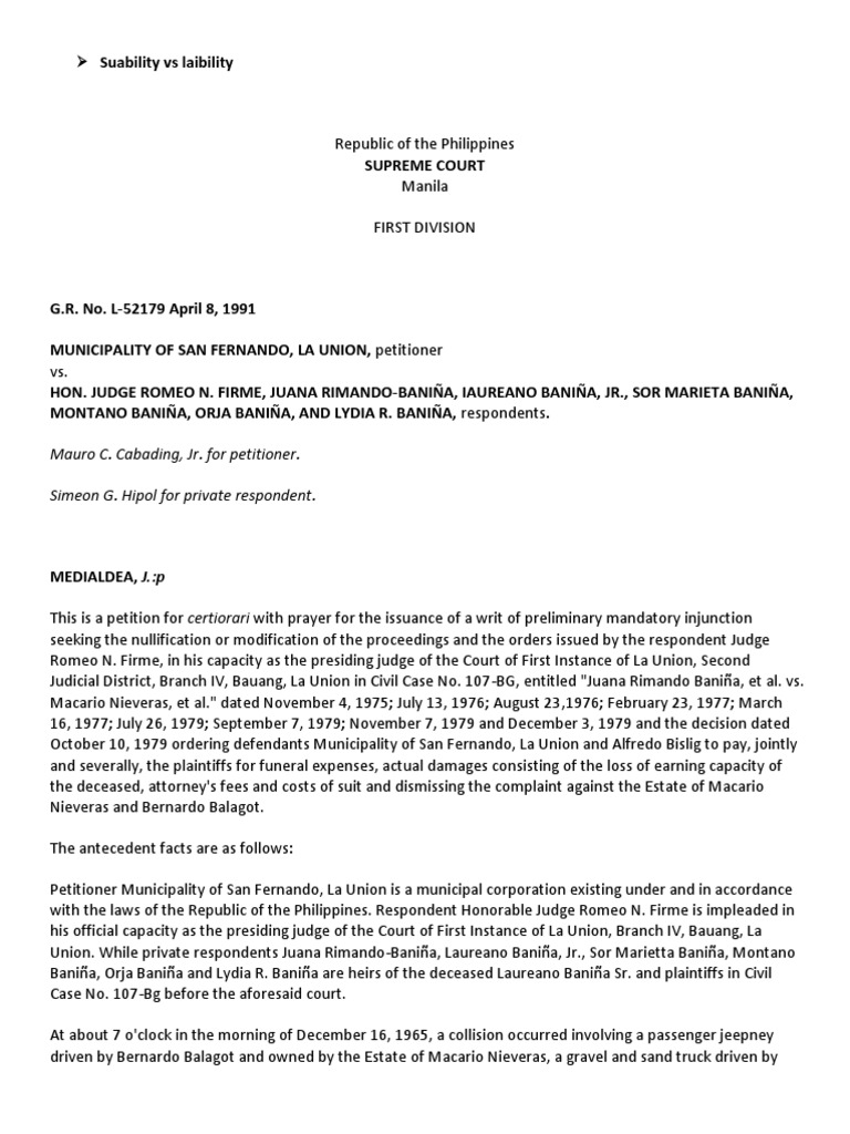 Chapter - 6 - H - Distinction Between Suability and Liability PDF | PDF ...