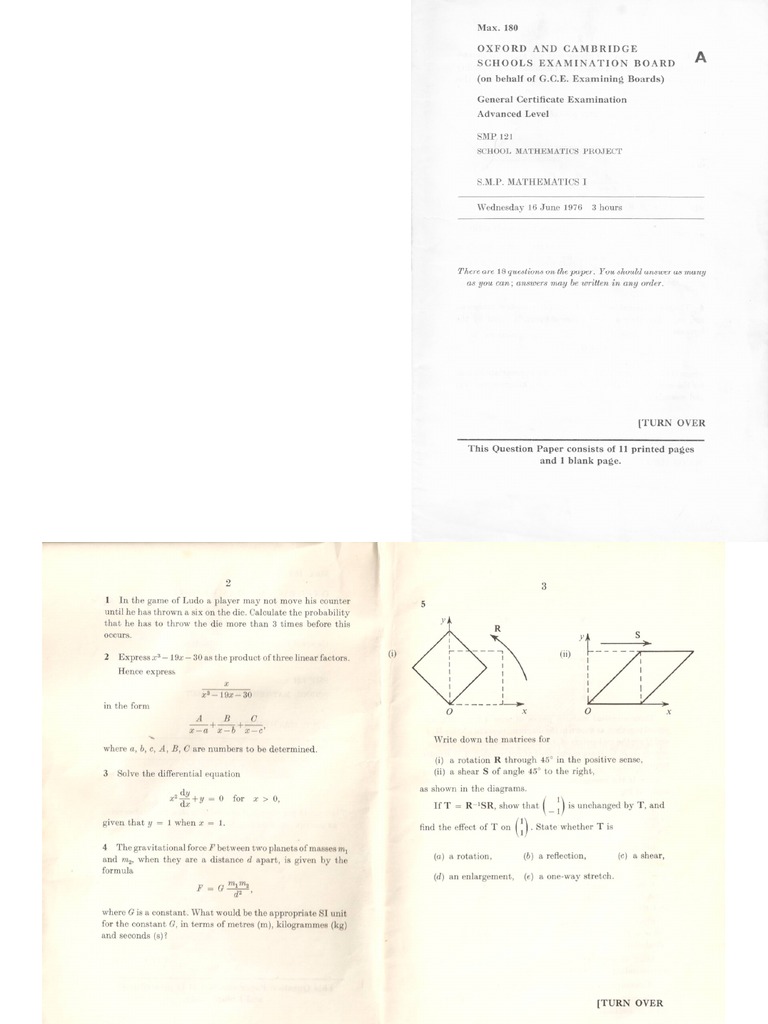 SMP Mathematics 1 1976 | PDF