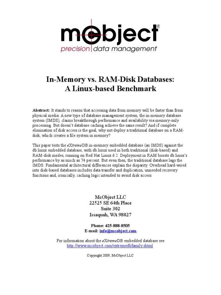 RAM-Disk vs. In-Memory Database Systems: An Embedded Database ...